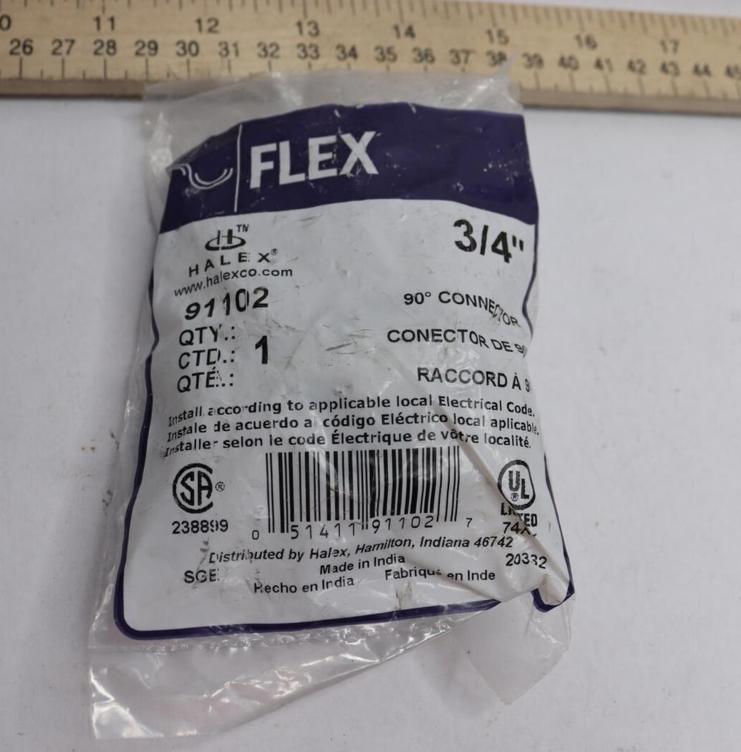 Halex 91102 90-Degree Flexible Conduit FMC Connector Metal 3/4" – AAA ...